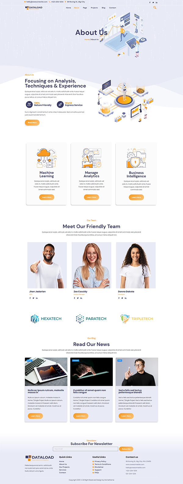 Dataload - Data Science & Analytics Elementor Template Kit by Rometheme
